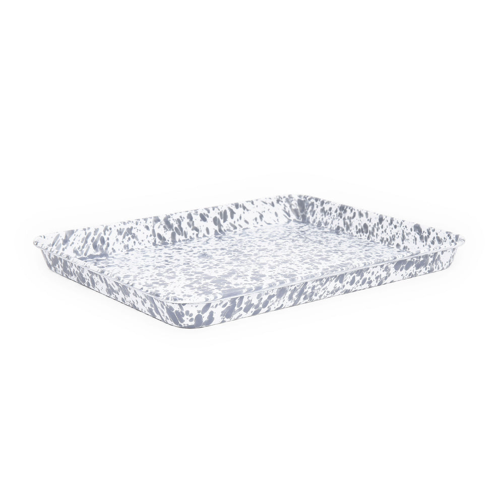 Splatter Enamelware Large Tray, Gray – Piecework Puzzles