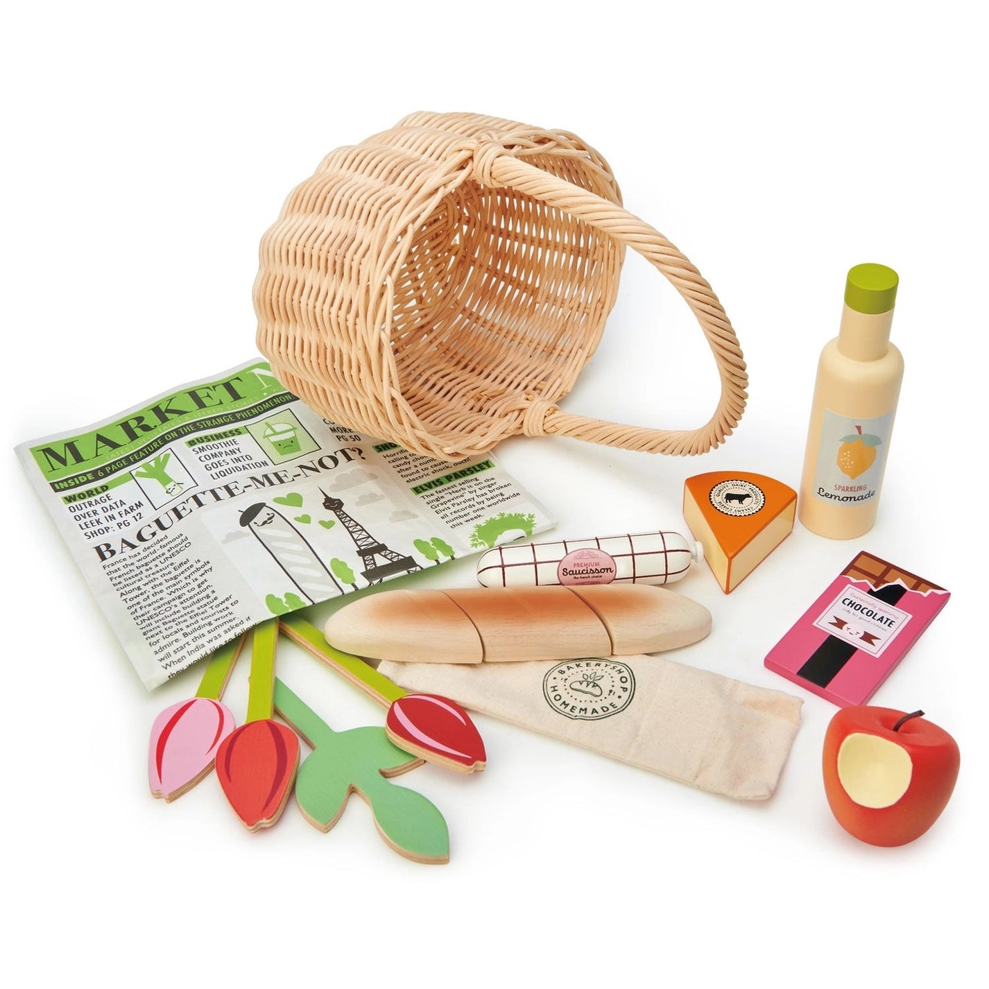 Wicker Market Basket Toy Set – Piecework Puzzles